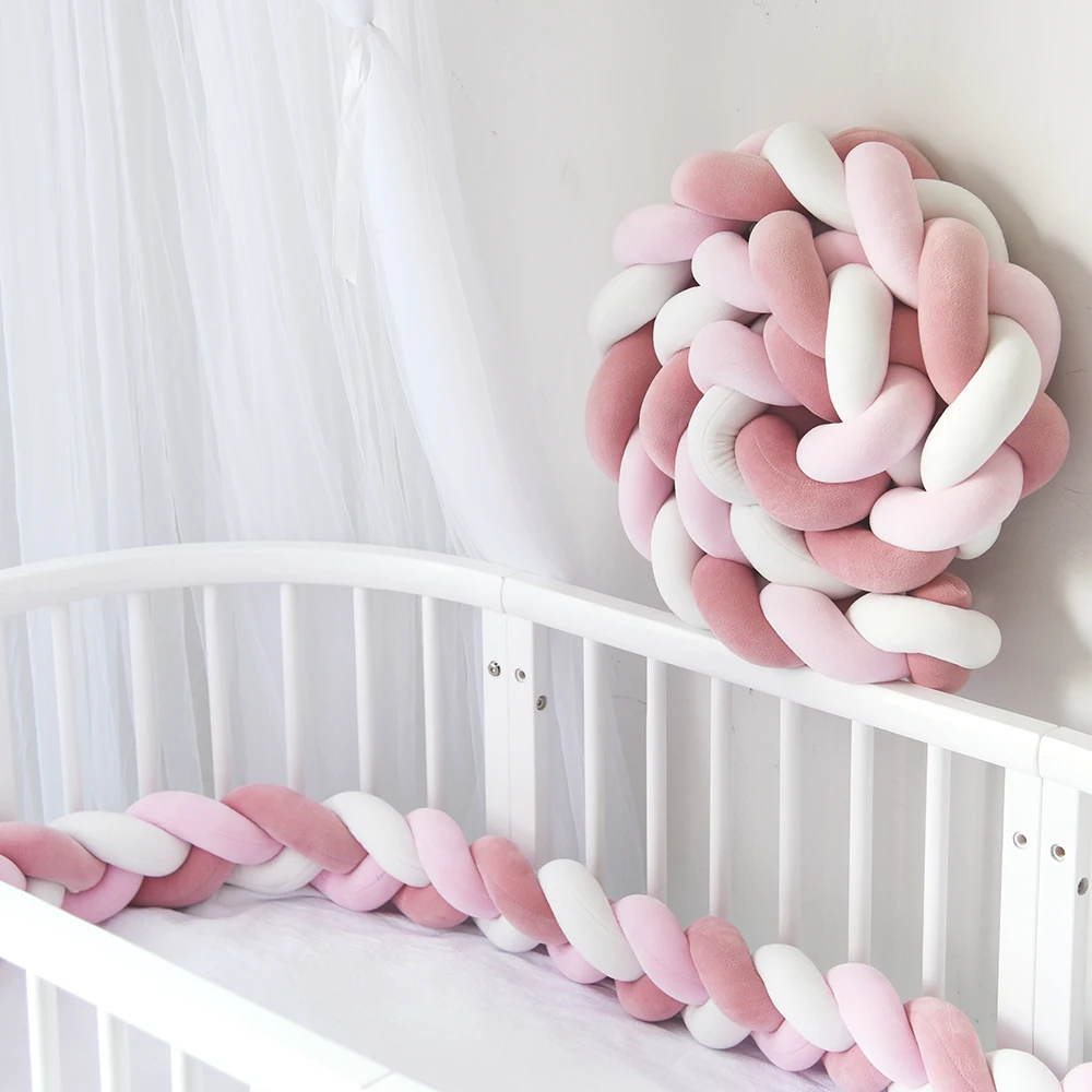 SHUJIN Baby Bumper Bed Braid Knot Pillow Cushion Bumper For Infant Baby ...