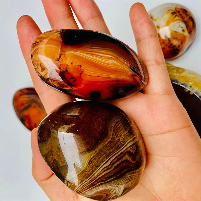 1pc 10-120g Natural Sardonyx Agate Stone Silk Agate Polished Mineral ...