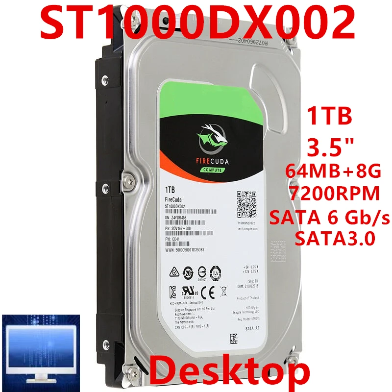 Original SSHD For Seagate Brand 1TB 3.5" SATA 6 Gb/s 64MB+8G 7200RPM ...