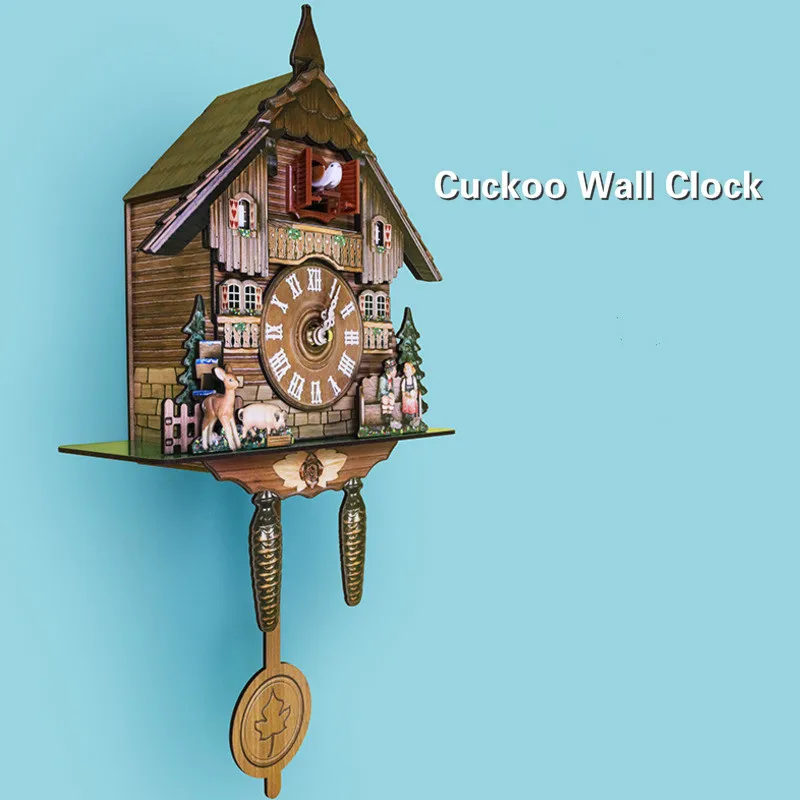 Retro-Black-Forest-Cuckoo-Clock-Wooden-House-Wall-Alarm-Clock-Bird ...