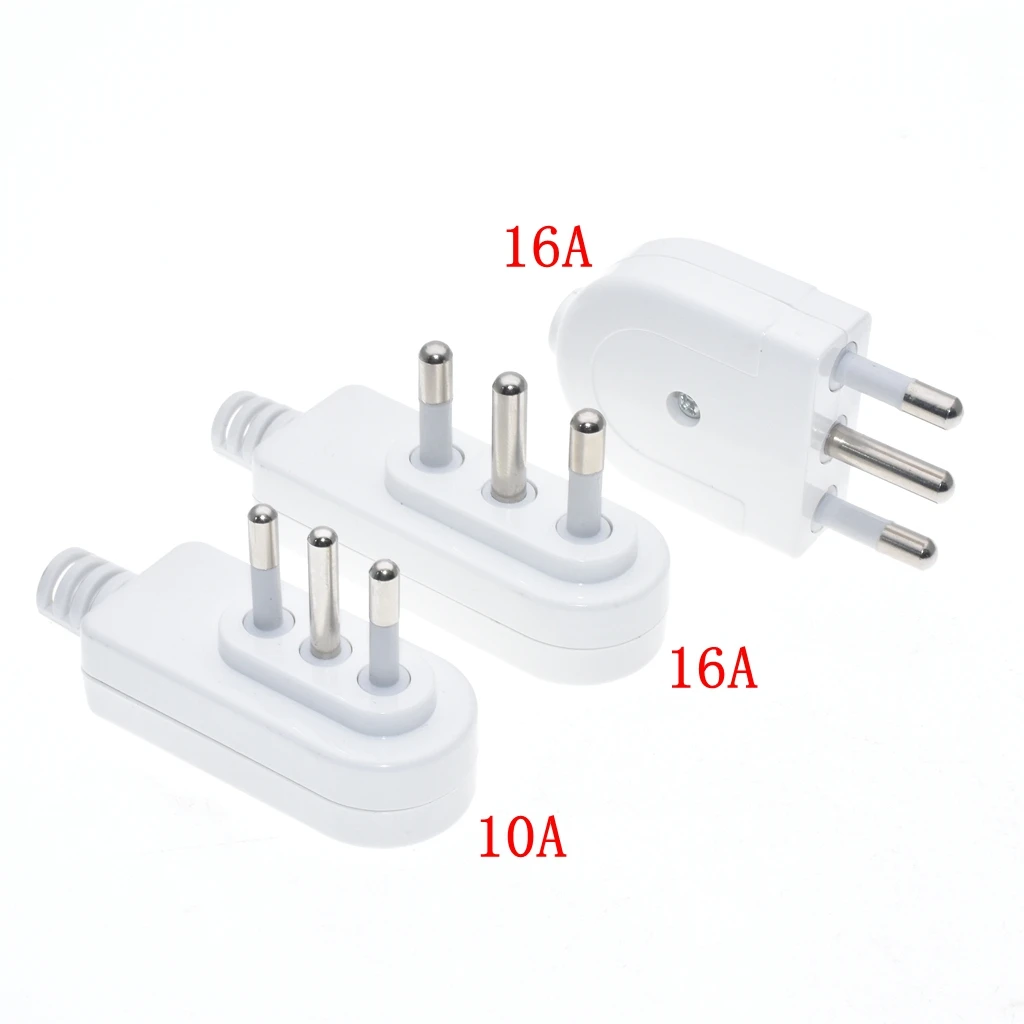 Fiche électrique de type L à 3 broches,CE italien 10A-16A 250V avec broche d'isolation,mise à la ...