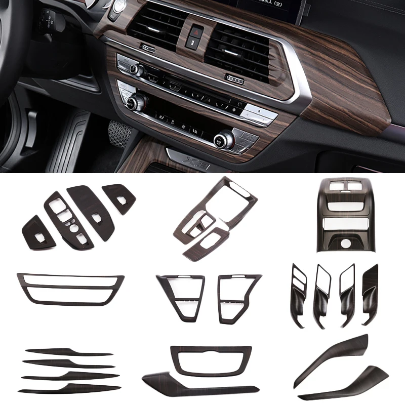 Car Interior Peach Wood For BMW X3 X4 G01 G02 Car Door Center Console ...