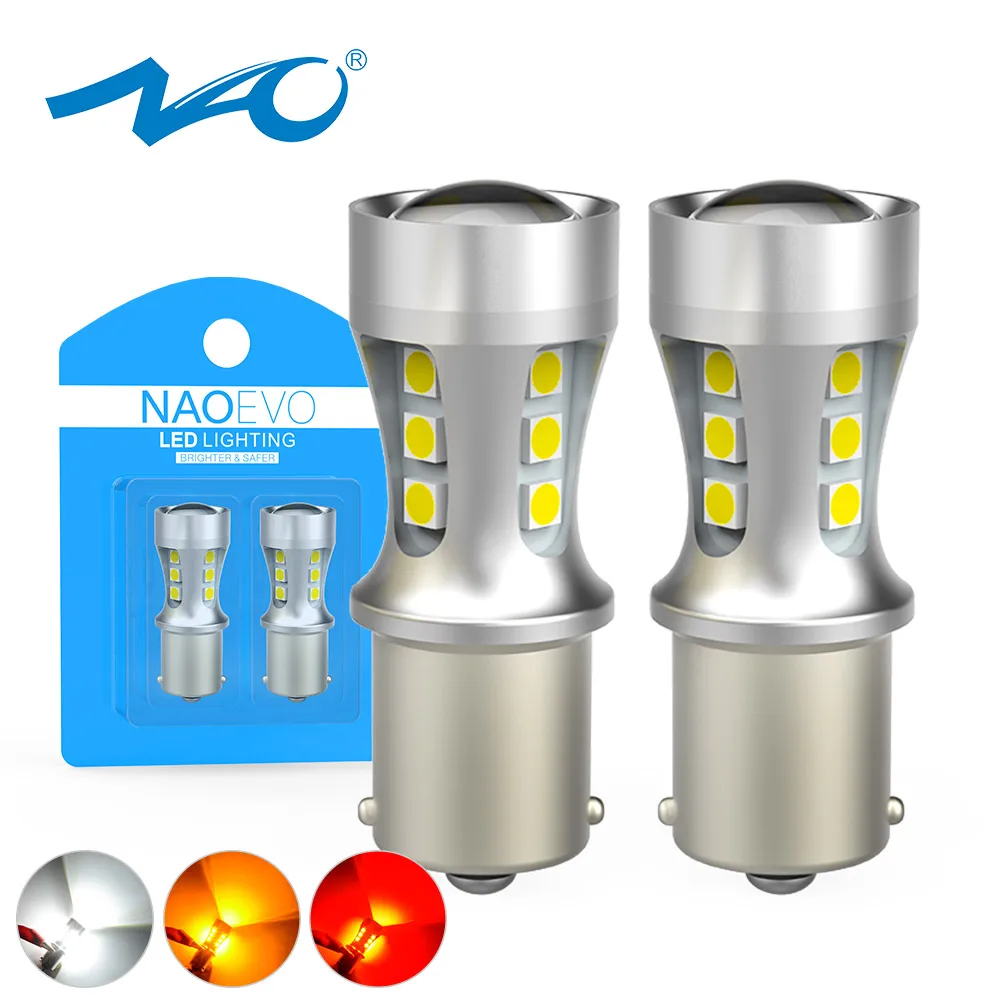 NAO P21W led bulb T20 W16W PY21W BA15S 1156 W21/5W 1300Lm T15 12V ...