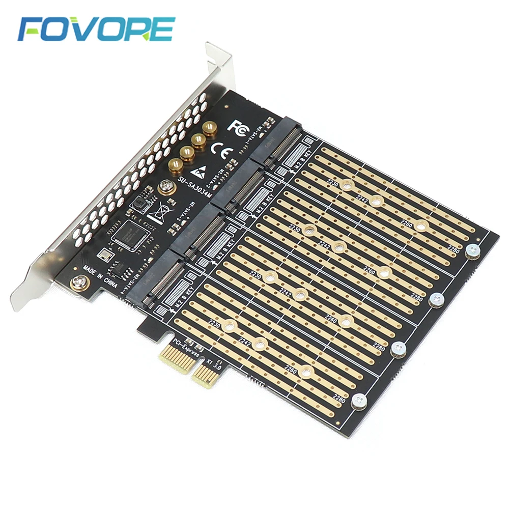 Adaptateur NVME 4 ports M2 M.2 B Key NGFF SATA SSD 10 Gbps vers PCIE ...