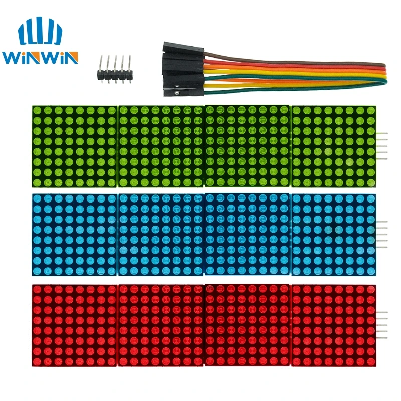 Max7219 Dot Matrix Module Microcontroller 4 In One Display With 5p Line ...