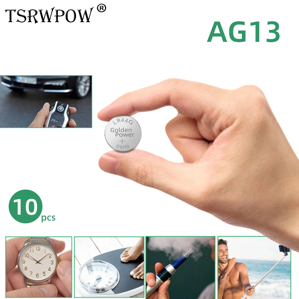 10pcs/1pack AG13/LR44 Coin Cell/Button Battery 357 357A S76E G13 RW82 ...