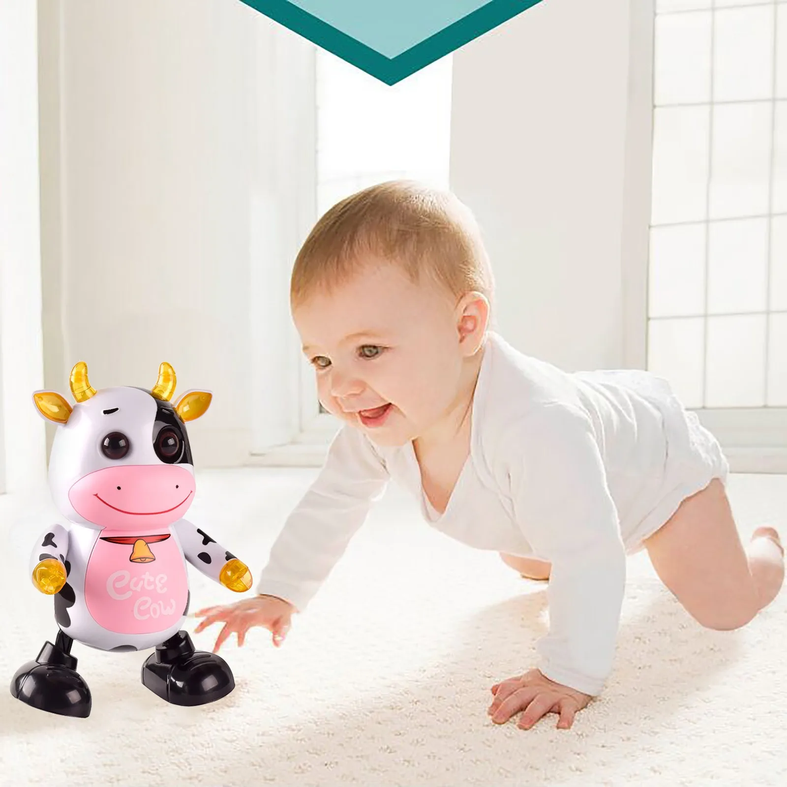 Hot Selling Dancing Cow Robot Toy With Light And Sound Guide Baby ...