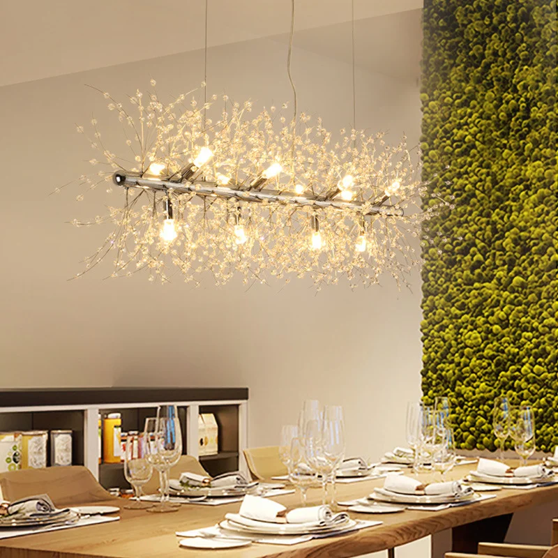 Crystal-Clear-Dandelion-Teto-Lustre-LED-Pingente-L-mpada-Pendurada-Art ...