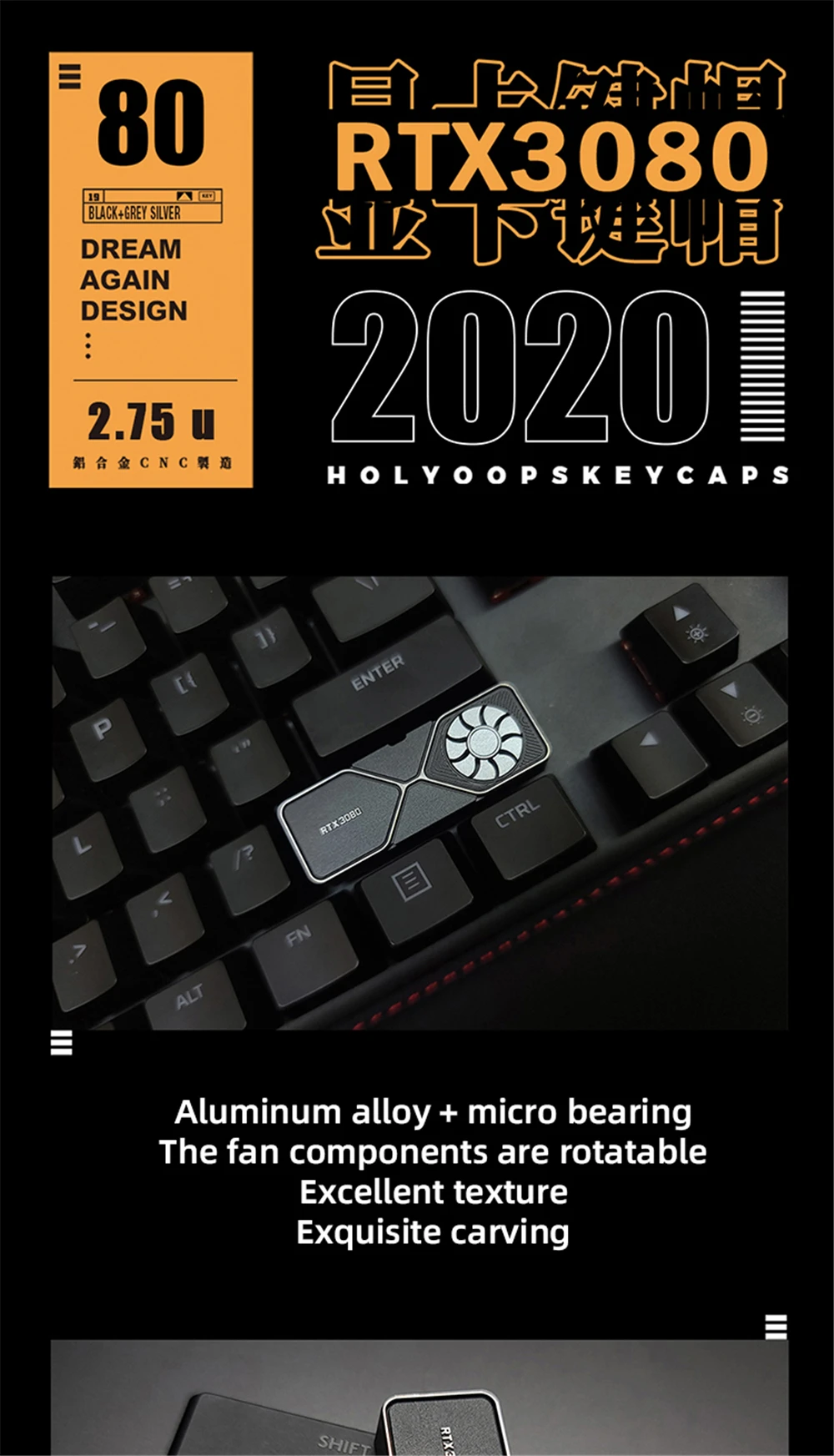 RTX3080 Key Caps Shift Tastatur Kappe Keycap NVIDIA 3080 Grafikkarte ...