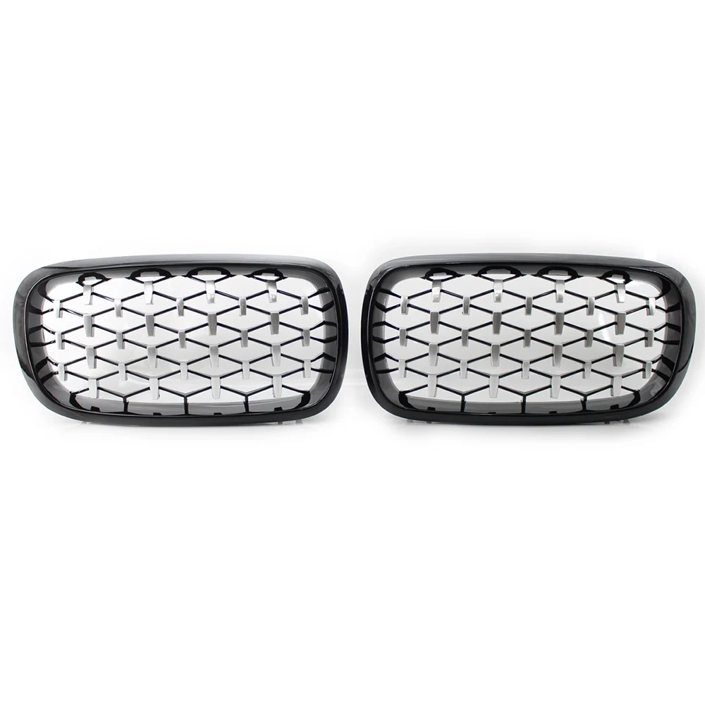 Car Front Black Grille Chrome/ Gloss Black Diamond Meteor Grille Fit ...
