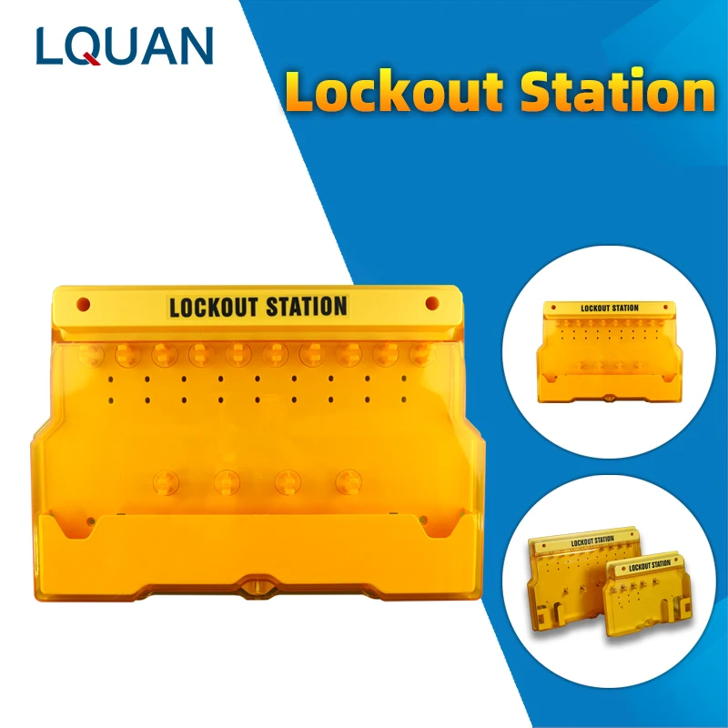 4-Lock Lockout Station With Translucent Cover Wall-Mounted Safety ...