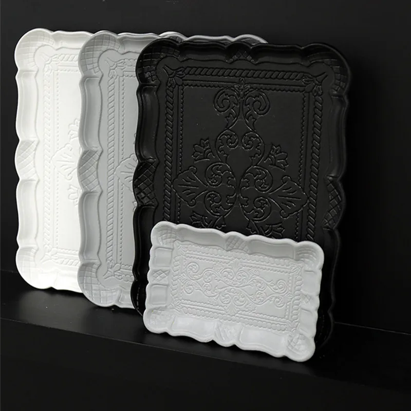 Art de la Table,plateau de rangement en bois,carré noir nordique ...