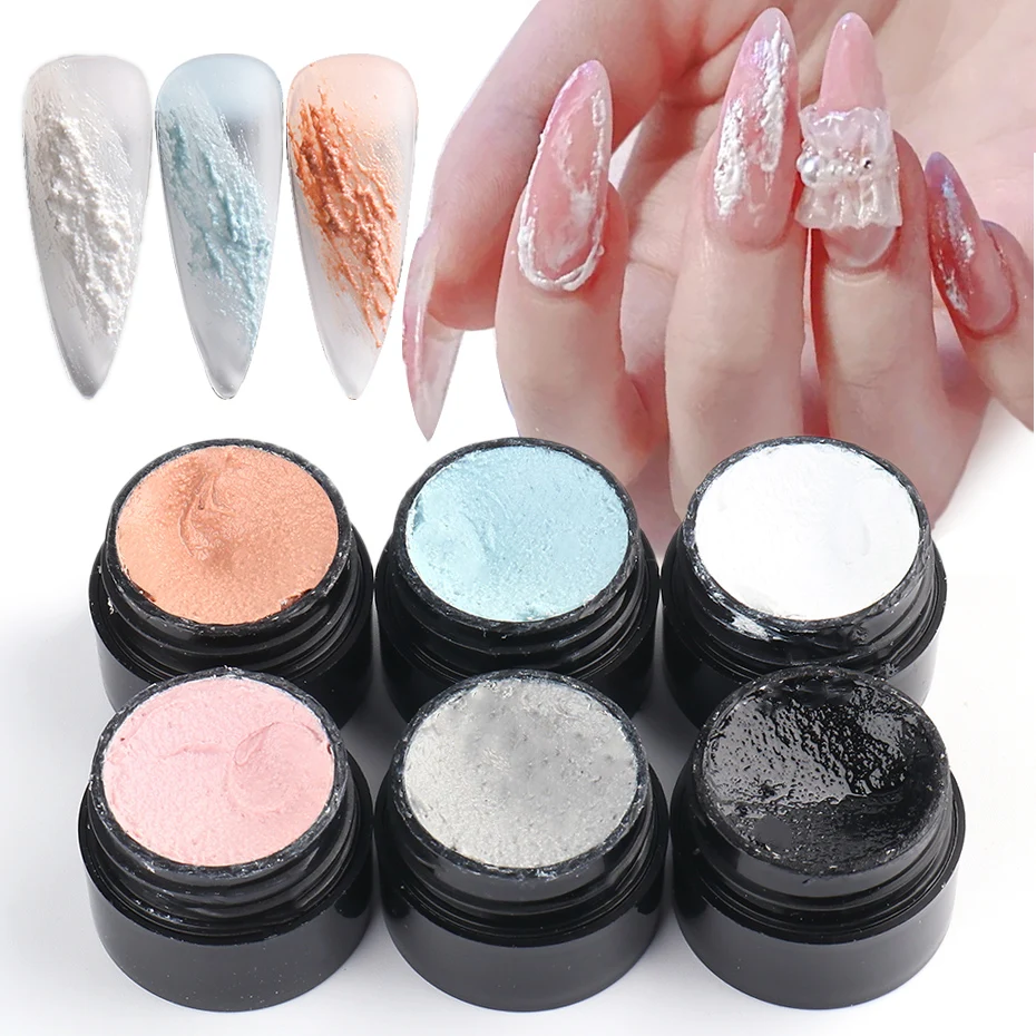 6 Colors/set Nail Gypsum Gel Plaster Effect 3d Carving Drawing Design ...