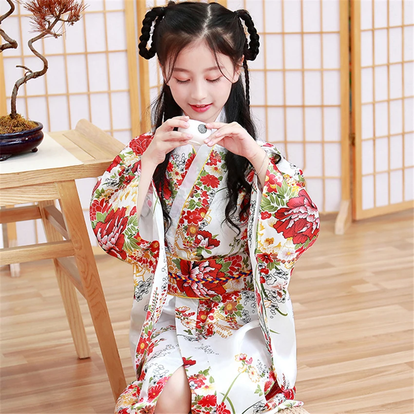 12 Colors Children Kimono Traditional Japanese Style Peacock Yukata ...