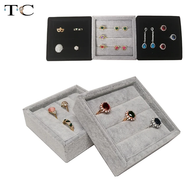 Ring Tray Velvet Linen Rings Holder Rings Organizer Jewelry Display ...