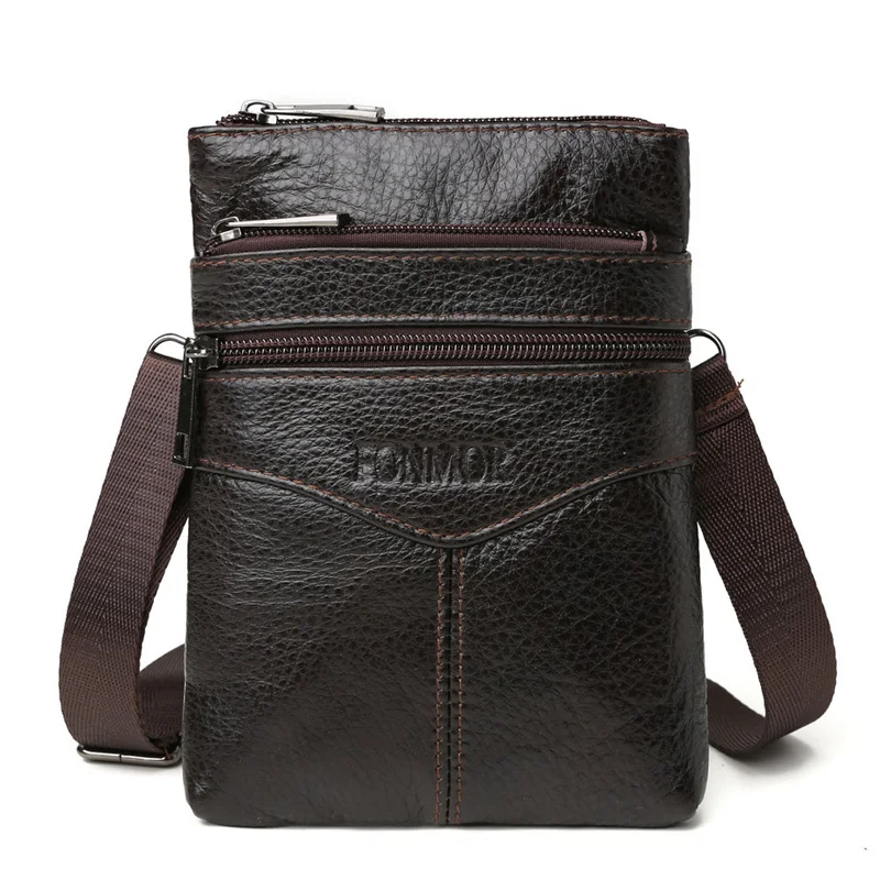 Vintage Men's Mini Shoulder Bag Phone Purse Genuine Leather Man Small ...