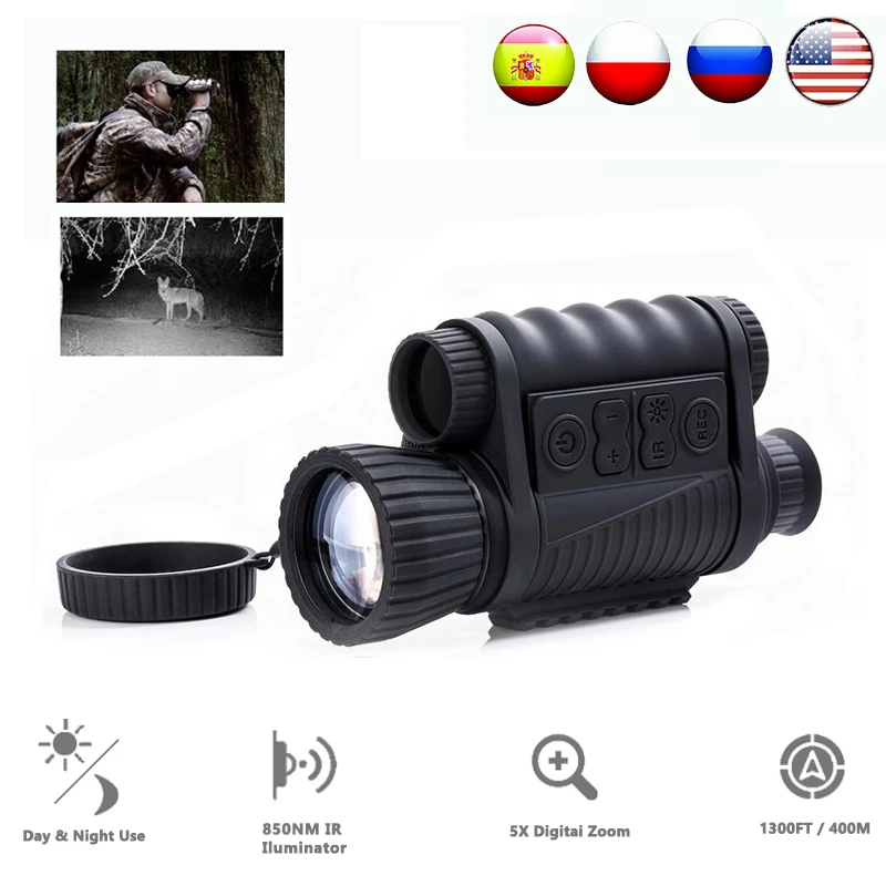 Wg650 Night Hunting Digital Infrared Scope 6x50 Night Vision Monocular ...