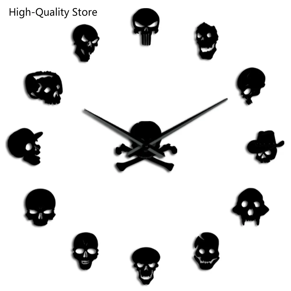 Reloj de pared gigante con cabezas de calavera de alta calidad, arte de ...