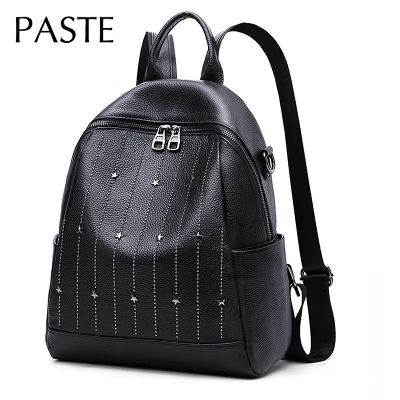 Star-Beading-Design-Ladylike-Backpack-Women-100-Cowhide-Leather-Blue ...