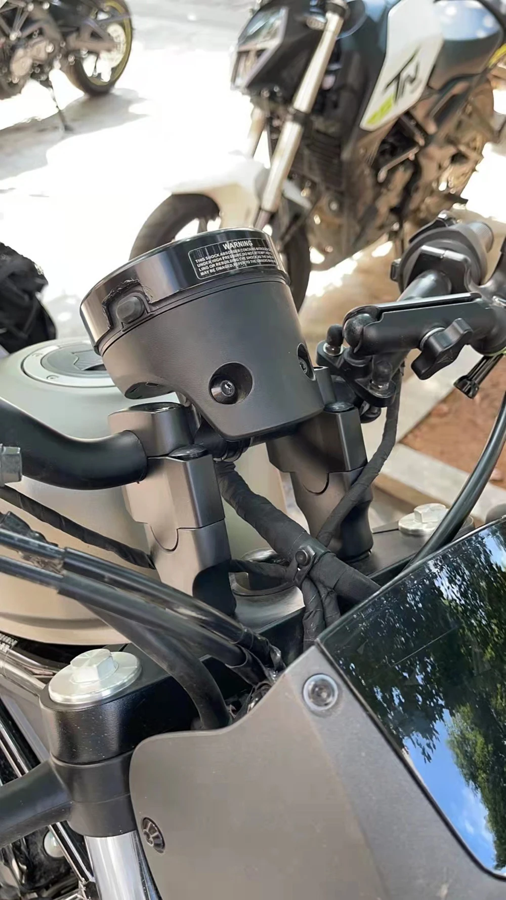 Motorcycle CNC Aluminum Handle Bar Riser Clamp Raised Extend Handlebar ...