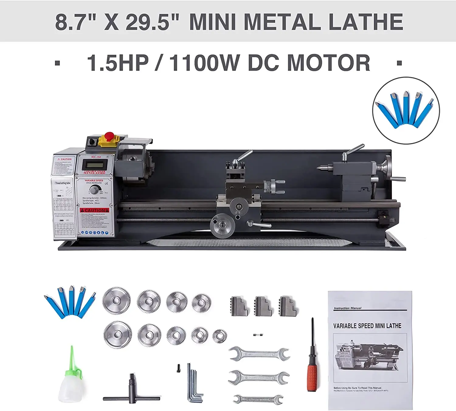 MX-750A-Lathe-Metal-Brushless-Motor-1100W-Mini-Lathe-Machine-Drilling ...