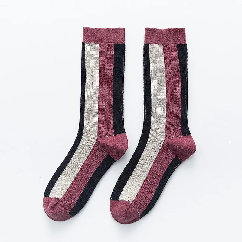 Новинка, полосатые женские носки, повседневные теплые хлопковые носки ...