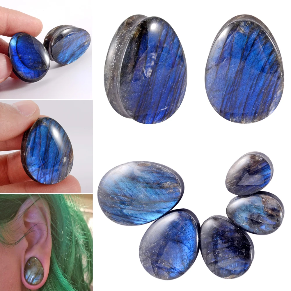 Pair-Natural-Flash-Labradorite-Stone-Teardrop-Ear-Flesh-Tunnel-Plugs ...