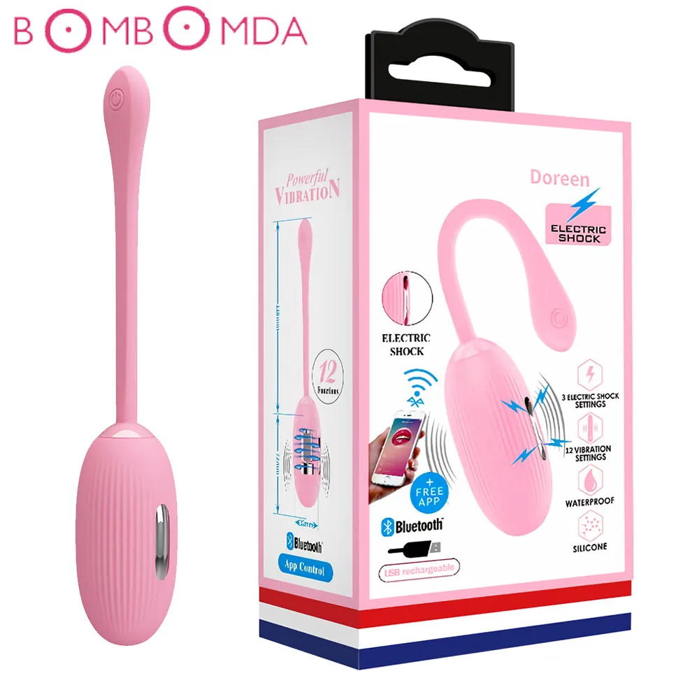 Electric Shock Vibrator App Remote Control Vibrating Egg G Spot Massage