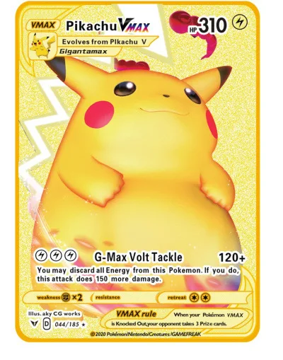 English Gold Cards Metal Card Vmax V Max Pikachu Charizard Rainbow ...