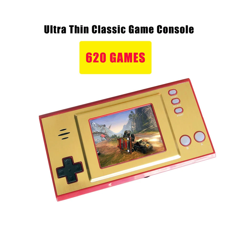 Mini Video Game 8 Bit Portable Handheld Game Console Built In 620 Retro ...