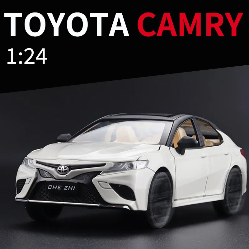 1/24 Toyota Camry รุ่น Diecast ล้อแม็กตกแต่งรถตกแต่งเสียงและแสงโลหะดึง ...