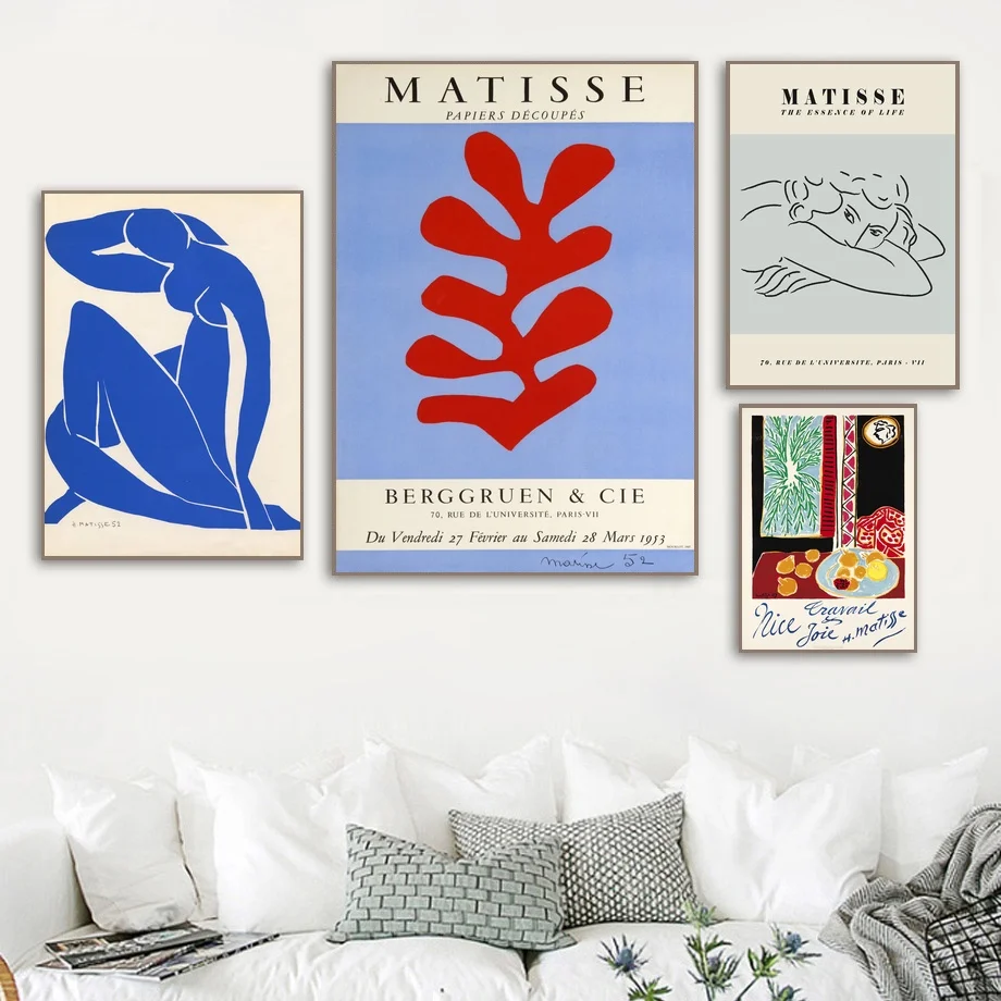 Henri matisse moda retro abstrato cartaz da arte da lona impressão ...