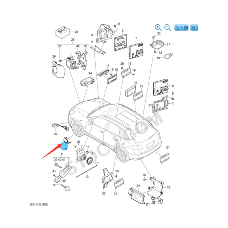 95864103900 Vehicle lane change assist mirror light for Porsche Cayenne ...