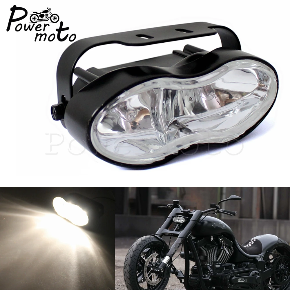 H3-12V-55W-Bulb-Motorcycle-Dual-Headlight-Oval-Wave-Twin-Headlamp-Front ...