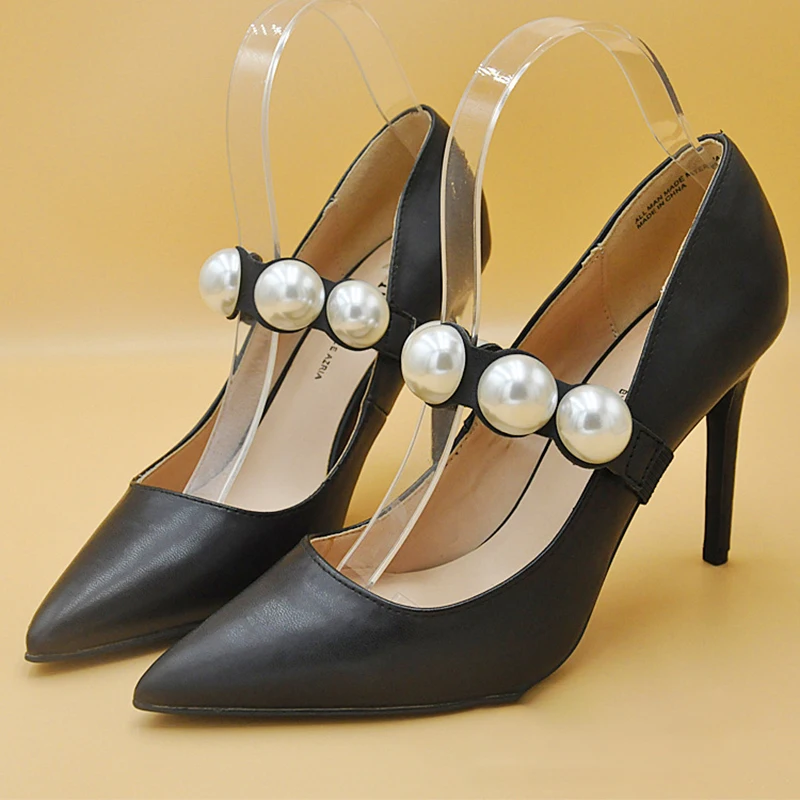 Women Shoe Straps Heels | Strap Shoes Pearl | Shoe Women Accessories ...