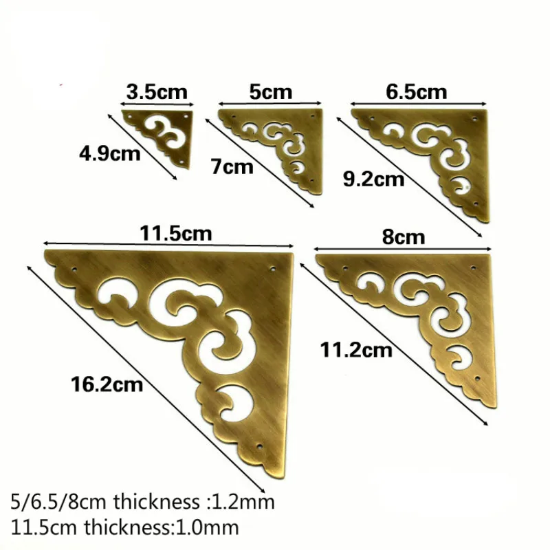 Chinese Retro Table Edge Cover Protector Wooden Case Brass Corner ...