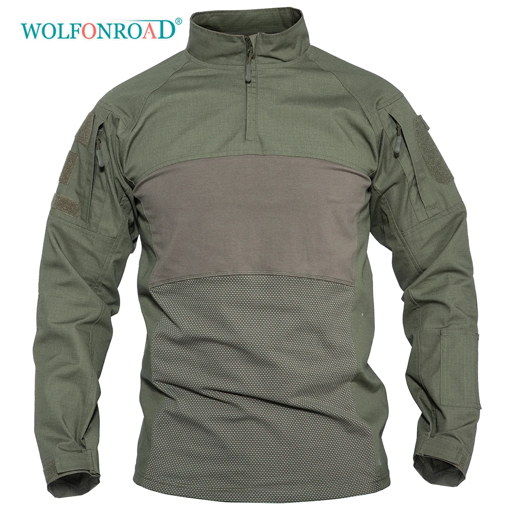 Wolfonroad Men's Outdoor Hunting Tactical Shirts Air Soft Combat Tee ...