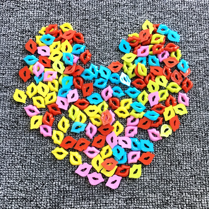 100pcs14x20mm-Doll-Plastic-Lips-Diy-Cartoon-Red-Mouth-Decoration-Making ...