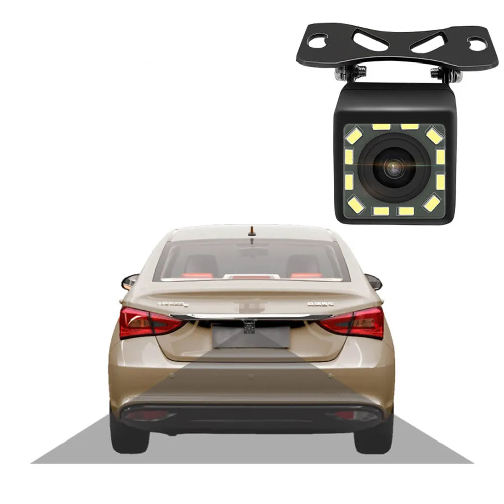 CAMERA DE RECUL,1Pc 4 LED--Caméra de recul pour voiture, grand Angle HD, 8 12 LED 12V, Vision ...