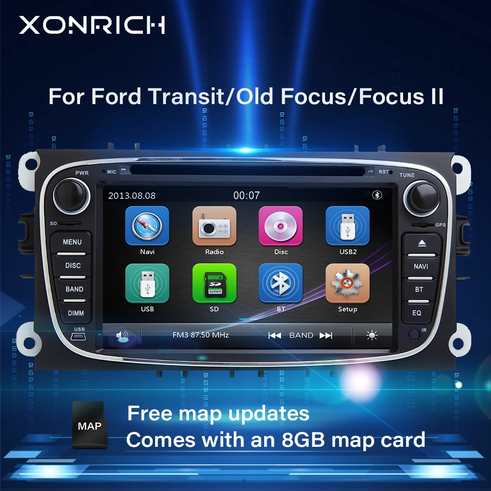 Xonrich autorradio 2 Din para coche, reproductor de DVD, navegación GPS ...