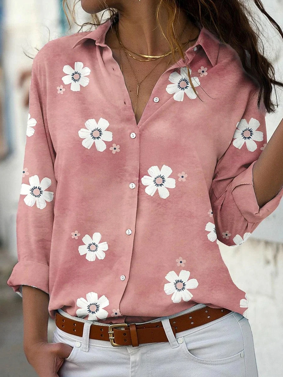 Camisa-elegante-de-manga-larga-para-mujer-camisa-informal-de ...