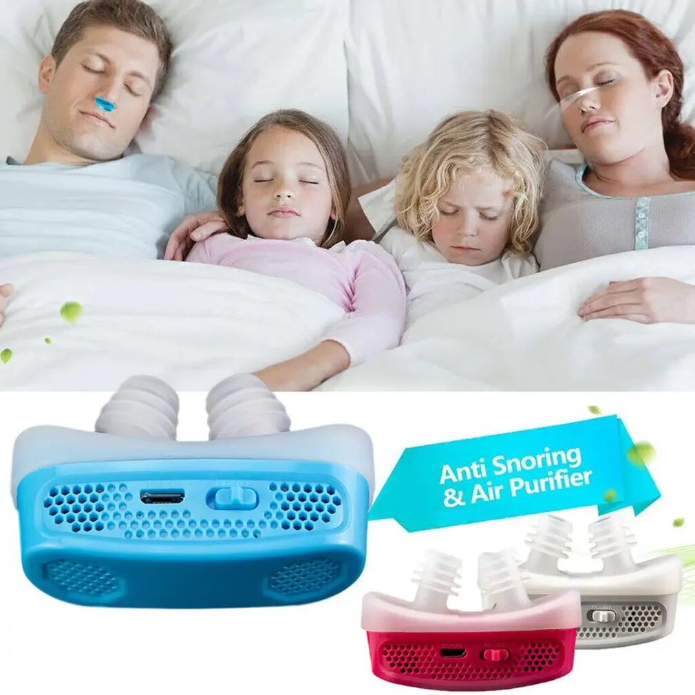 Miniature Electric Snoring Stopper Sleep Apnea 2 Pieces, Blue white 【送料 ...