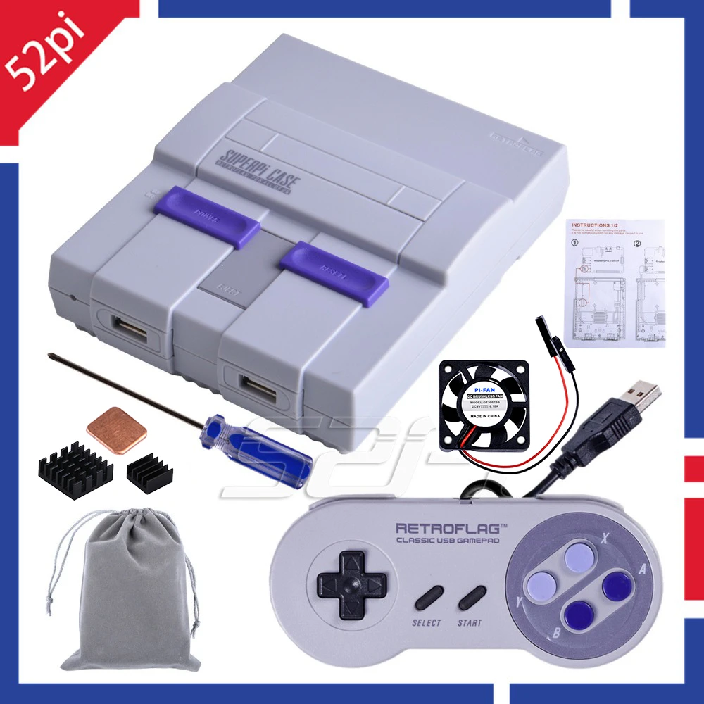 In Stock! 52Pi Retroflag Original SUPERPi CASE U NESPi Case Kit with Optional Game Controller ...