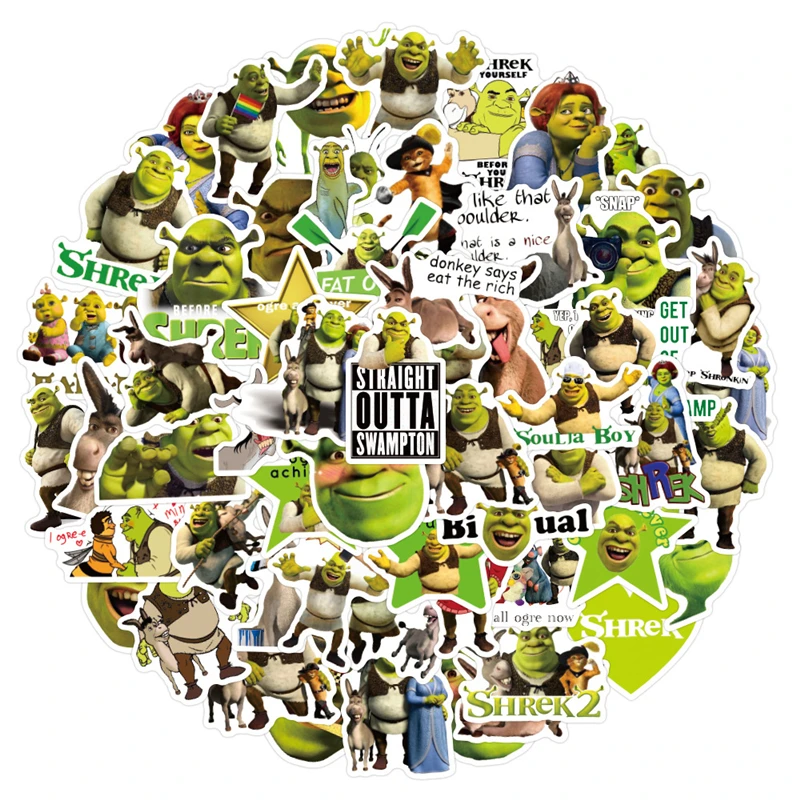 10/30/50 Pcs Shrek Anime Cartoon Graffiti Stickers Waterproof Decal ...