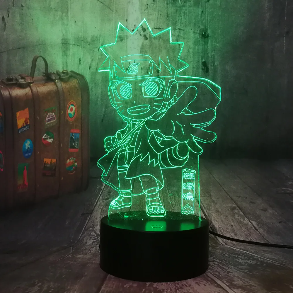 Naruto Anime Figure Uzumaki Naruto 3D LED Night Light RGB 7 Color ...