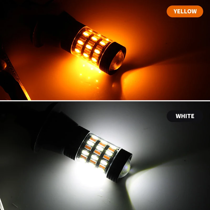 2X Car LED Dual Color 1156 BA15S P21W BAU15S PY21W 7440 W21W T20 4014 ...