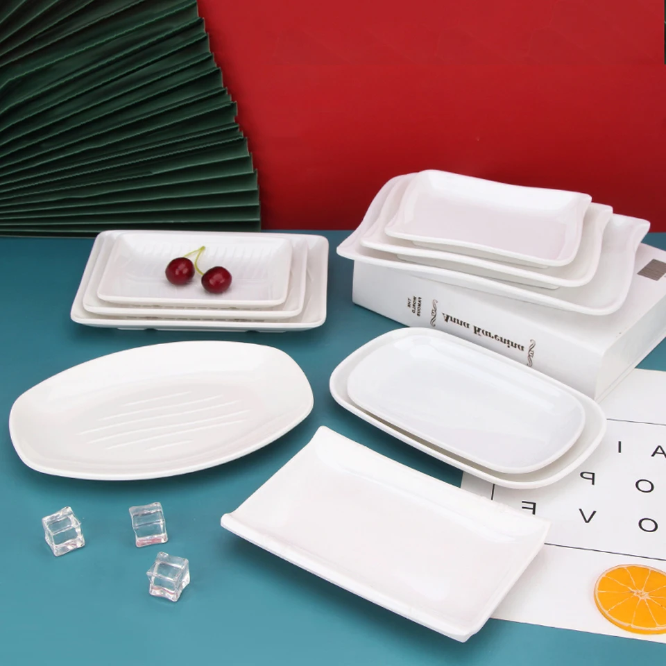 White-Imitation-Porcelain-Fish-Plate-Restaurant-Buffet-Plate-Hot-Pot ...