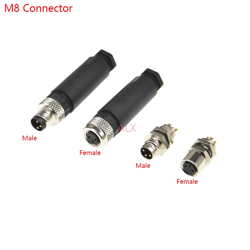 Female Threaded 3Pin M8 Female Sensor Connector IP67 Field-wireable ...