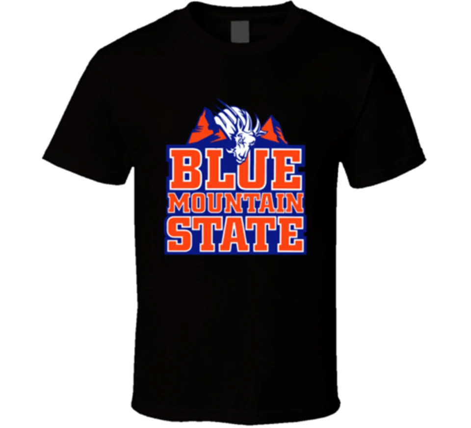 BMS Blue Mountain State โลโก้เสื้อสีดำสีขาว TShirt ผู้ชายจัดส่งฟรี ...