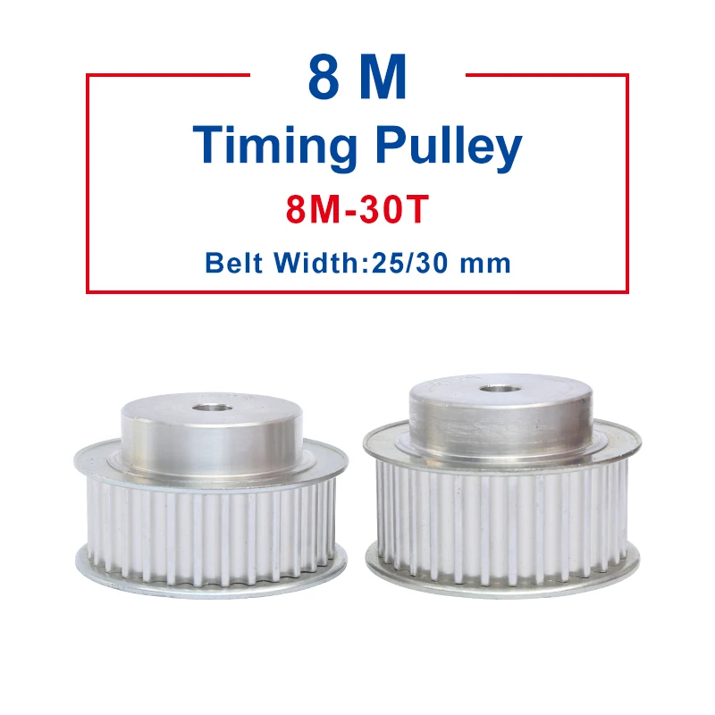 8M 30T Timing Pulley Process Hole 12 mm Teeth Pitch 8 mm Aluminum ...